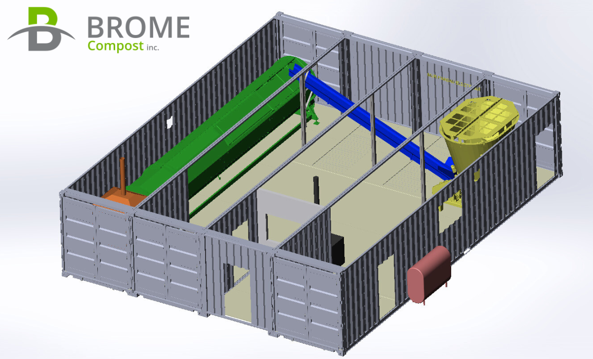 Shipping container for industrial composting system | Brome Compost